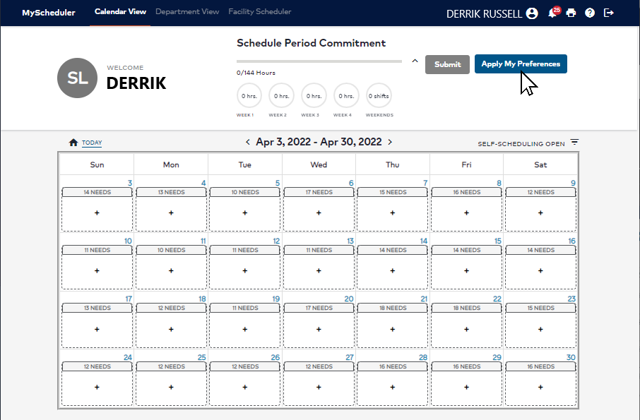Self-Scheduling Defaults